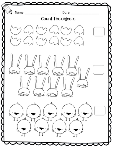 Easter Maths worksheets for Reception and Year 1 - counting, number ...
