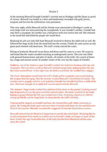 Beowulf 3/4 - Writing - Text Analysis | Teaching Resources