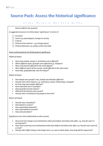 CIE IGCSE History Coursework Source Booklet - Vietnam War | Teaching ...