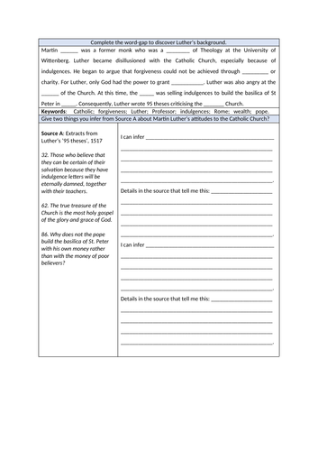 Martin Luther and the Reformation | Teaching Resources