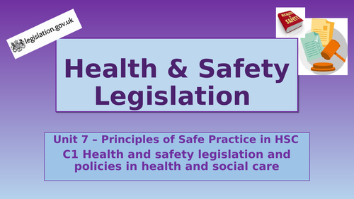 BTEC Level 3 Health and Social Care; Unit 7 Principles of Safe Practice ...