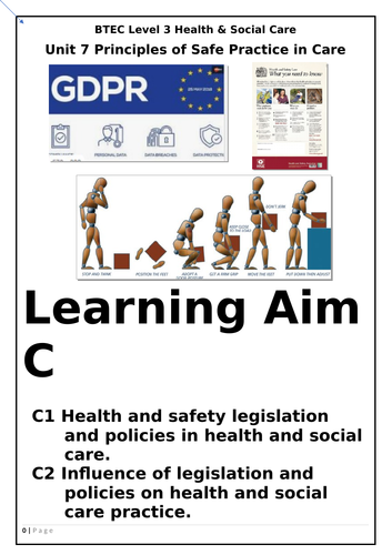BTEC Level 3 Health and Social Care; Unit 7 Principles of Safe Practice ...