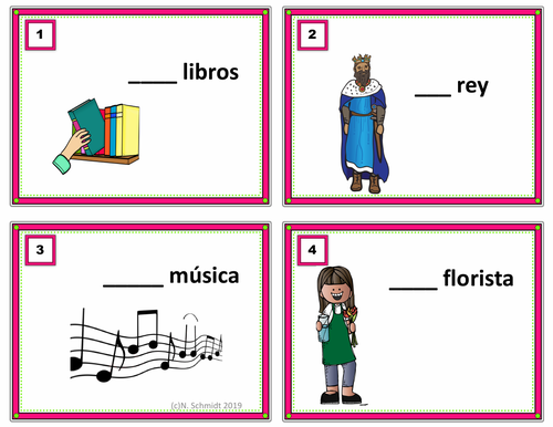 Spanish Gender Task Cards: El / La / Los / Las *FREE* | Teaching Resources