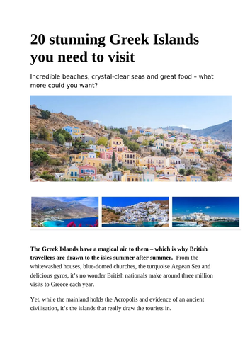 Living on An Island - information text | Teaching Resources