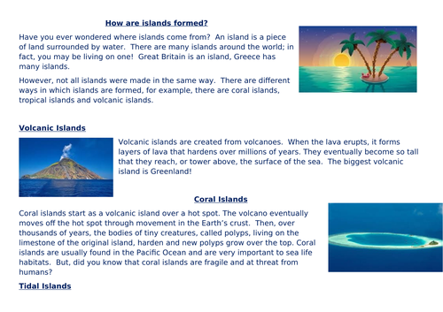 Living on An Island - information text | Teaching Resources