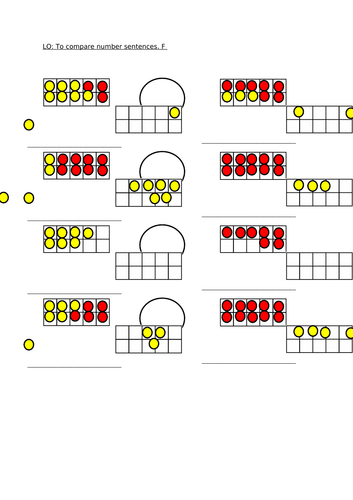 Comparing number sentences (Tens frames) - Year 1 | Teaching Resources