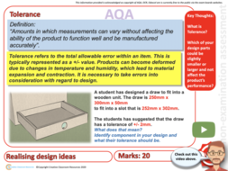 GCSE DT NEA AQA Guide to Section E – Realising Design Ideas - NEW ...