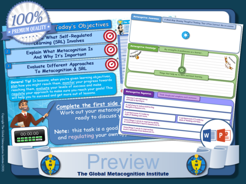 Metacognition And Self Regulated Learning Lesson Introduction Teaching Resources