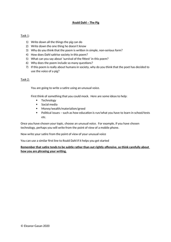 Year 7 Poetry Anthology | Teaching Resources