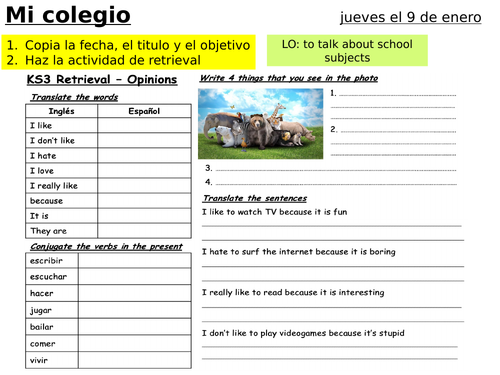 Year 7 Spanish - Viva 1 - Module 3 En mi insti | Teaching Resources