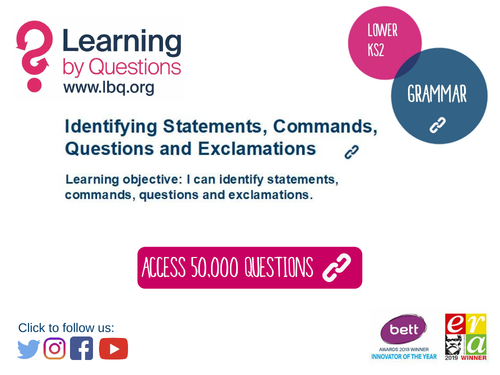 Year 2 Year 3 Identify Sentence Types | Teaching Resources