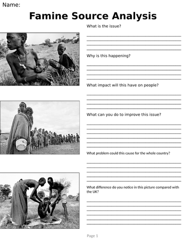 Geography - Famine Lesson and Assessment | Teaching Resources