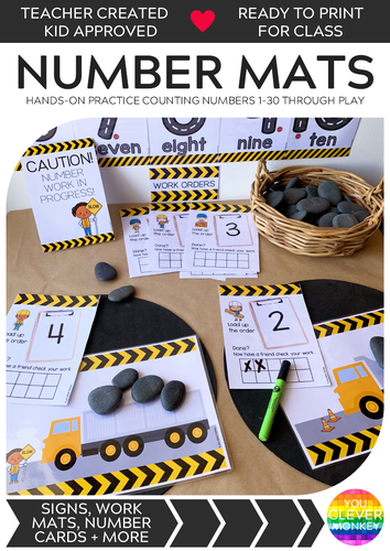 Construction Themed Number Mats | Teaching Resources