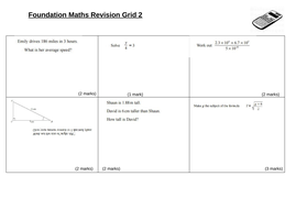 Maths Calculator Revision Grid (Foundation) | Teaching Resources