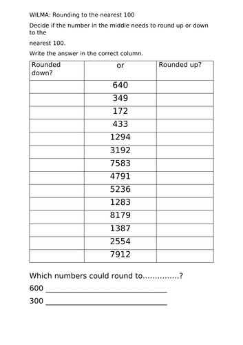 Rounding to the nearest 10 or 100, | Teaching Resources