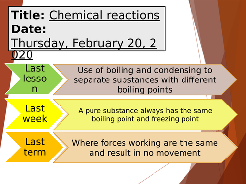 KS3 Science. Chemical reactions | Teaching Resources