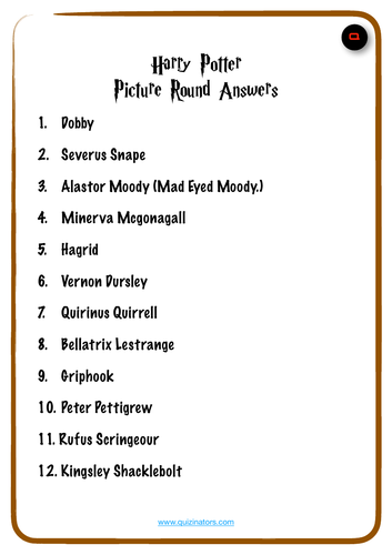 Harry Potter Primary Quiz | Teaching Resources