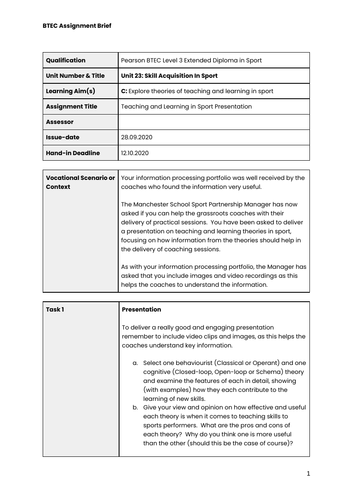 BTEC Level 3 In Sport - Unit 23 Complete Package | Teaching Resources