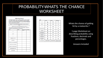 Chance And Probability Worksheet