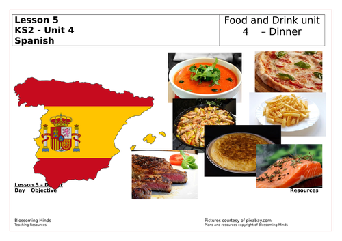 Spanish Lesson and Resources - Dinner | Teaching Resources