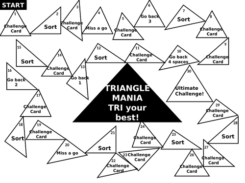 Board Game - Types of Triangles (Equilateral Isosceles Right Angled ...