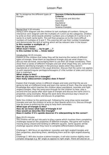 Board Game - Types of Triangles (Equilateral Isosceles Right Angled ...