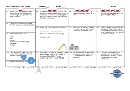 Energy Transfers - Kinetic & Gravitational Potential Energy ...