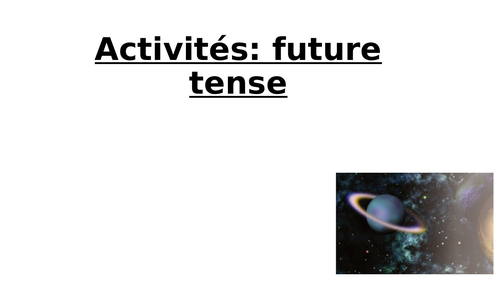 Future tense various activities | Teaching Resources