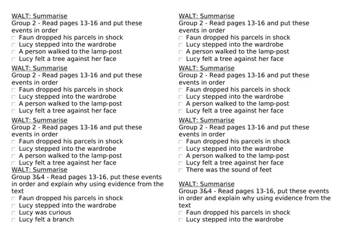 Y3/4 'The Lion, the Witch and the Wardrobe' - Guided Reading Unit ...