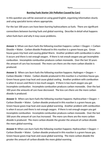 KS4 AQA GCSE Chemistry (Science) Acid Rain Lesson & Activites ...