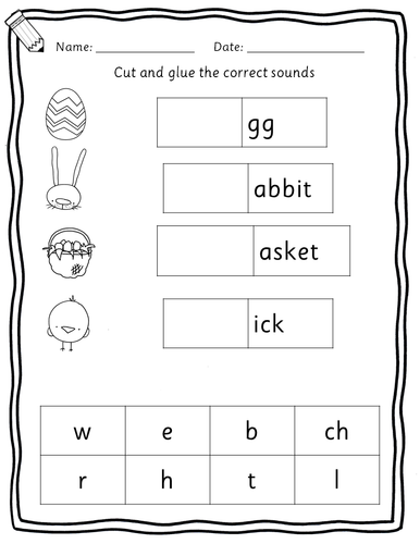 Easter vocabulary phonics writing worksheets | Teaching Resources