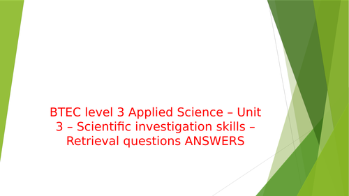 BTEC Applied Science L3 Unit 3 - Science investigation skills ... BTEC Applied Science L3 Unit 3 - Science investigation skills ...