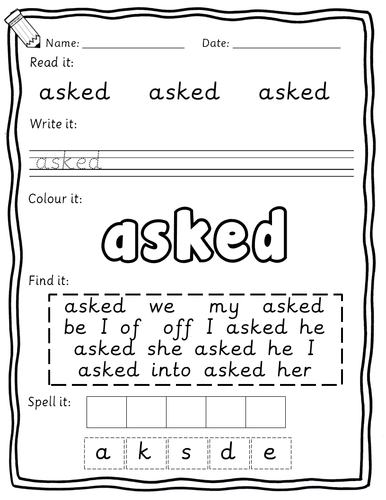 Tricky word book - Reception, Year 1 and Year 2 | Teaching Resources