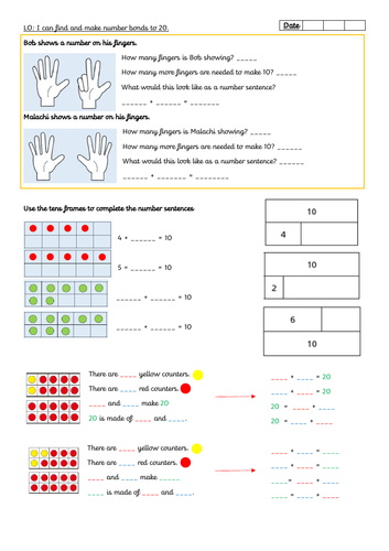 number-bonds-to-20-teaching-resources