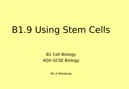 B1 Cell Biology - AQA GCSE biology (9-1) | Teaching Resources