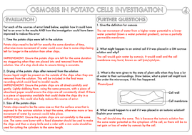 GCSE Biology: Osmosis Investigation | Teaching Resources