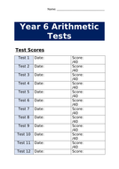 Year 6 Arithmetic One-Page Tests x 12 | Teaching Resources