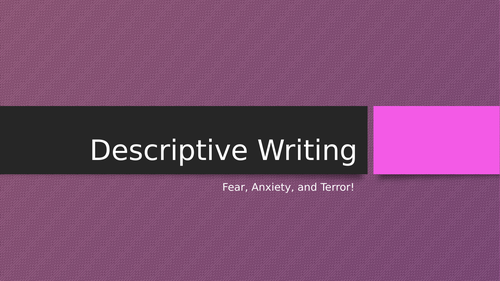 Descriptive Writing, Using models in Writing | Teaching Resources