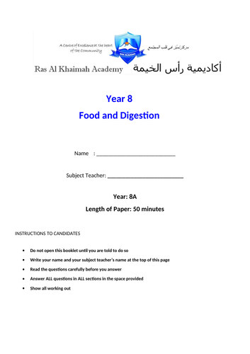 Exploring Science 8A Food and Nutrition | Teaching Resources