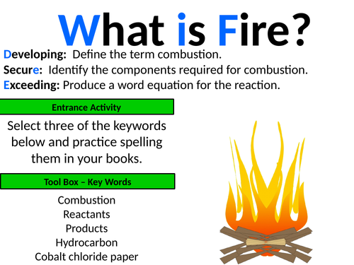 Exploring Science 8E Combustion | Teaching Resources