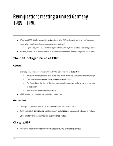 Reunification of Germany | Teaching Resources