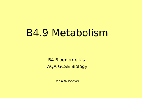 B4 Bioenergetics - AQA GCSE Biology (9-1) | Teaching Resources