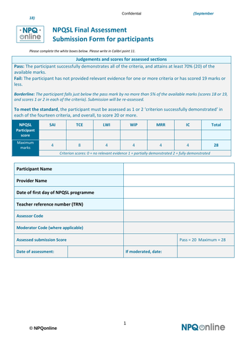 NPQSL example - Maths focus | Teaching Resources