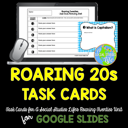 Roaring Twenties Task Cards GOOGLE DRIVE | Teaching Resources