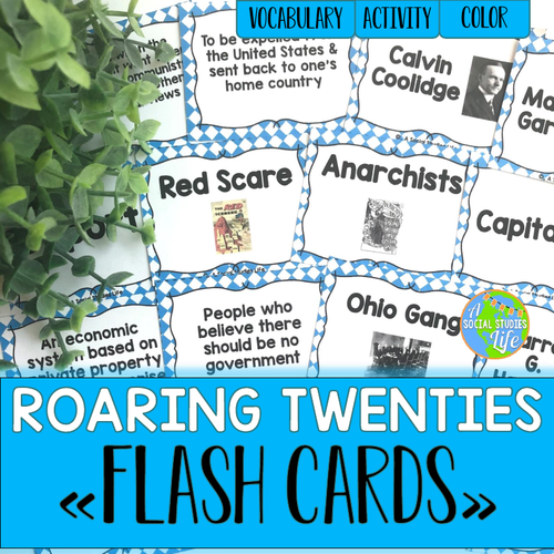Roaring Twenties Flash Cards | Teaching Resources