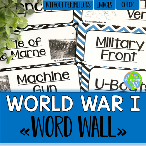 World War I Word Wall without definitions | Teaching Resources