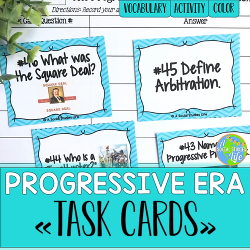 Progressive Era Task Cards | Teaching Resources