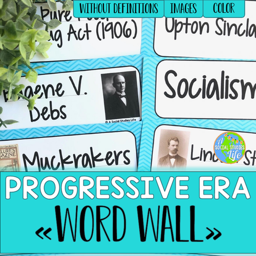 Progressive Era Word Wall without definitions | Teaching Resources