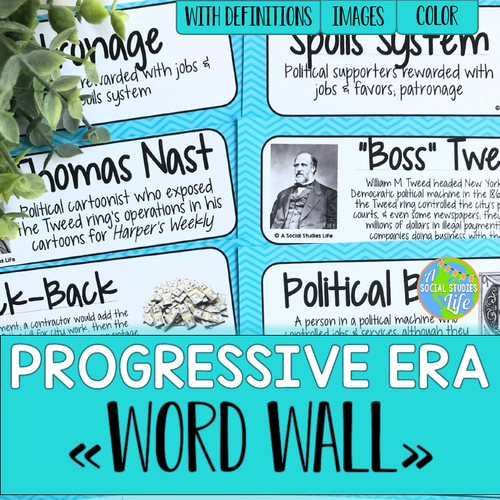 Progressive Era Word Wall | Teaching Resources