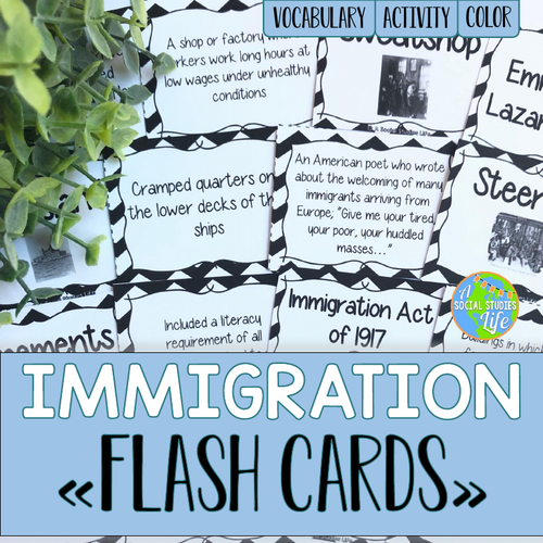 Immigration and Urbanization FLASH CARDS | Teaching Resources